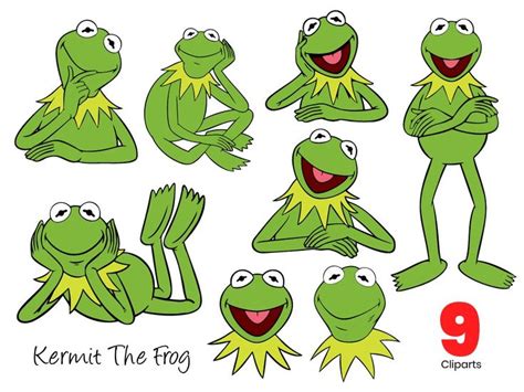 9 Kermit The Frog SVG Cut Files Sesame Street Kermit Vector ClipArt S