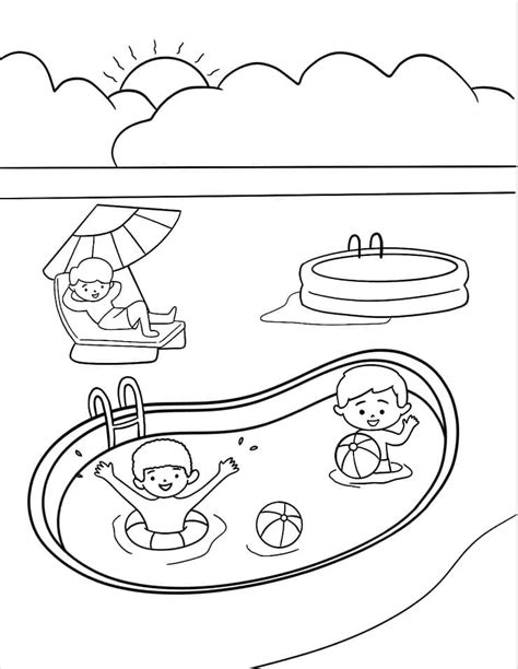 Desenhos De Piscina Para Colorir Pintar E Imprimir Colorironline