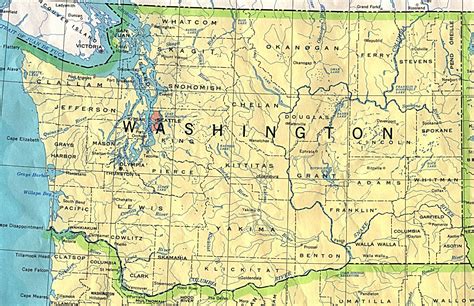 Detailed Map Of Washington State Washington State Detailed Map