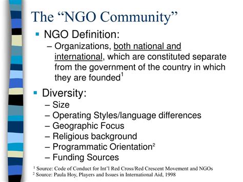 PPT NGOs In Complex Emergencies PowerPoint Presentation Free