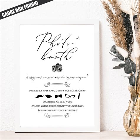 Affiche Photobooth Mariage Th Me Pur Noir Et Blanc Etsy France