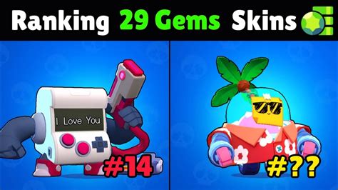 Ranking Every Gems Skin In Brawl Stars Youtube