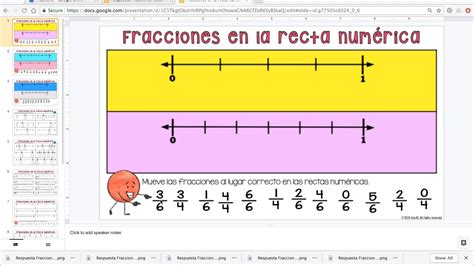 Representación de fracciones en la recta numérica para niños