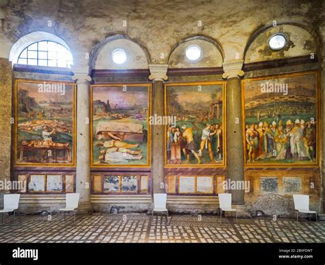 Walls Decorated With Frescoes Portraying Scenes Of Martyrdom In The