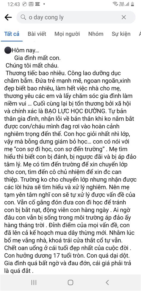 Nghi vấn nữ sinh lớp 10 trường chuyên tự tử do bạo lực học đường