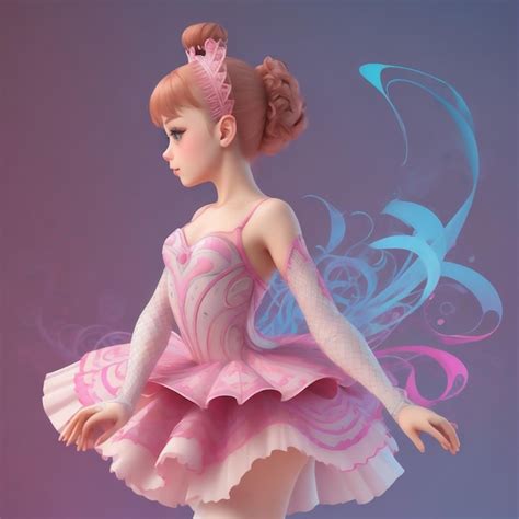 Chica Bailarina De Dibujos Animados Chica Bailerina 3d Linda Visual