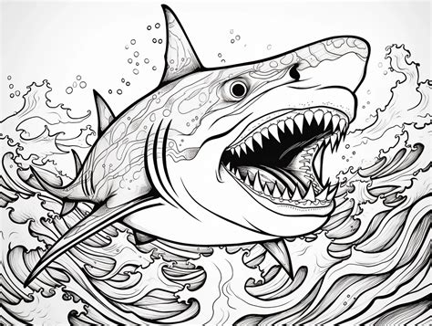 Unleash Your Creativity With Megalodon Coloring Coloring Page