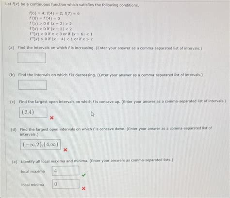 solved et f x be a continuous function which satisfies the