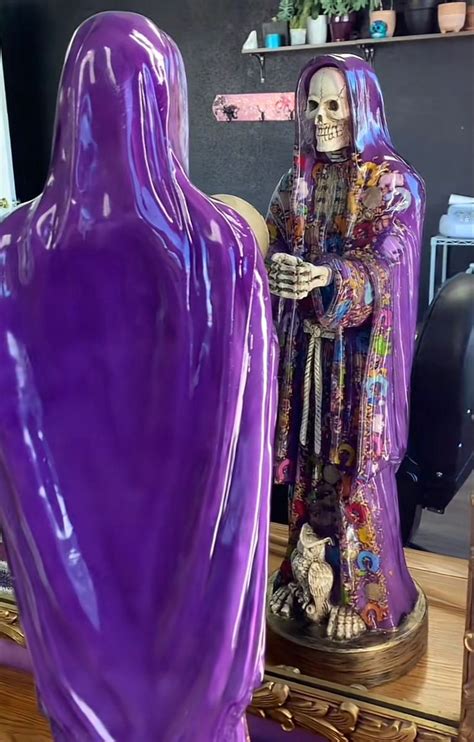 Santa Muerte Prayer Grim Reaper Art Baby Pink Aesthetic Th Century