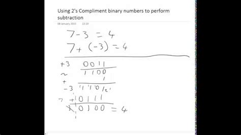 using 2s complement binary to perform subtraction youtube