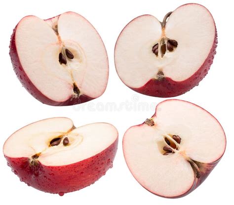 Red Apple Slices Isolated On A White Background Stock Photo Image Of