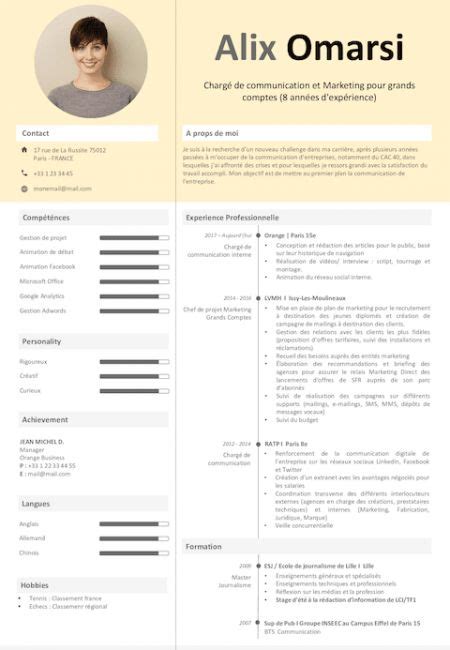 CV Métier 56 Exemples de CV gratuits à télécharger Exemple cv Cv