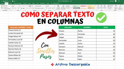 Dividir Texto En Columnas Separar Palabras En Excel Separar
