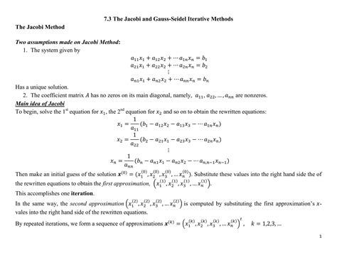the jacobi and gauss seidel iterative methods pdf