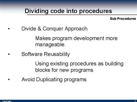 Visual Basic Sub Procedures And Functions Topic Structure
