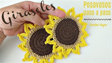 CÓMO TEJER GIRASOLES A CROCHET POSAVASOS YouTube
