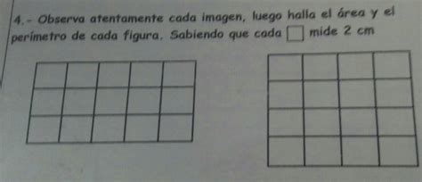 observa atentamente cada imagen luego halla el area y el perímetro de