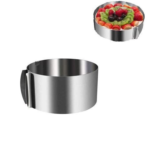 Moule réglable de Gâteau en Inox Rond Pâtisserie Cercle Mousse Cadre