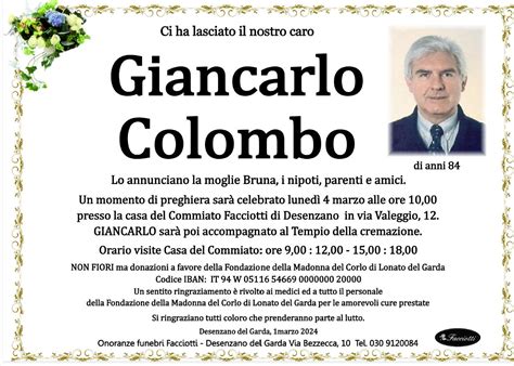 Giancarlo Colombo Onoranze Funebri Facciotti