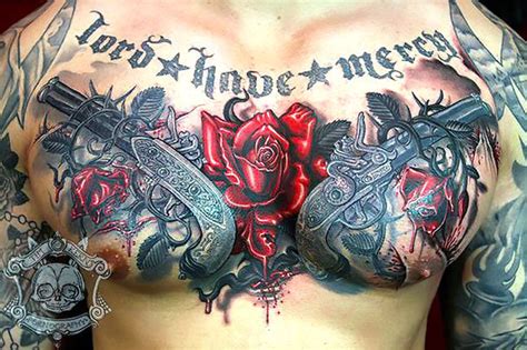 Share More Than 84 Rose Chest Tattoo Male Latest In Coedo Vn
