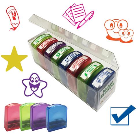 Tampons Personnalisés Coffret de 8 Tampons Auto Encreurs
