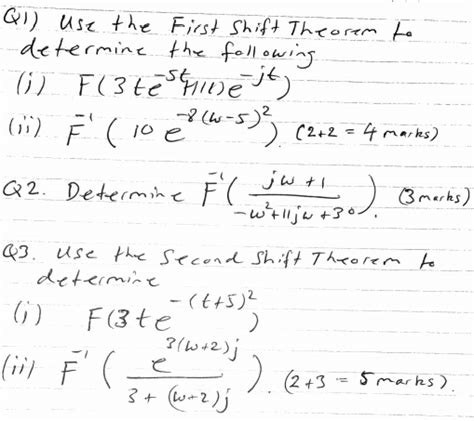 solved qi use the first shift theorem to determine the