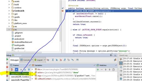How To Debug A Cordova Plugin For Android Stack Overflow
