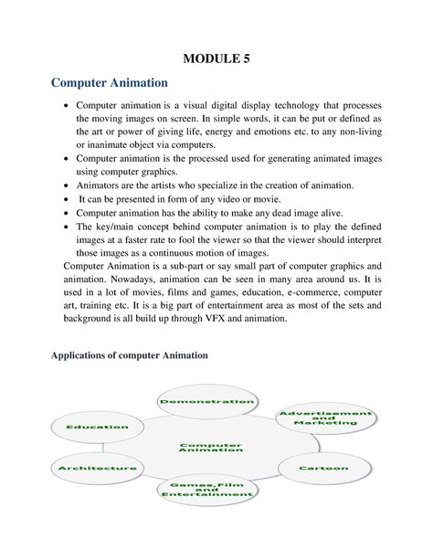 cg module 5 lecture notes module 5 computer animation computer animation is a visual digital