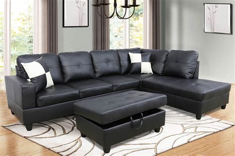 Living Room Ideas With Black Leather Sectional Bryont Blog