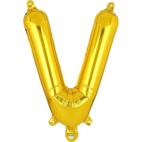 16 Inch Lettres V Doré Helium Ballon Petit Mylar Alphabet Ballons