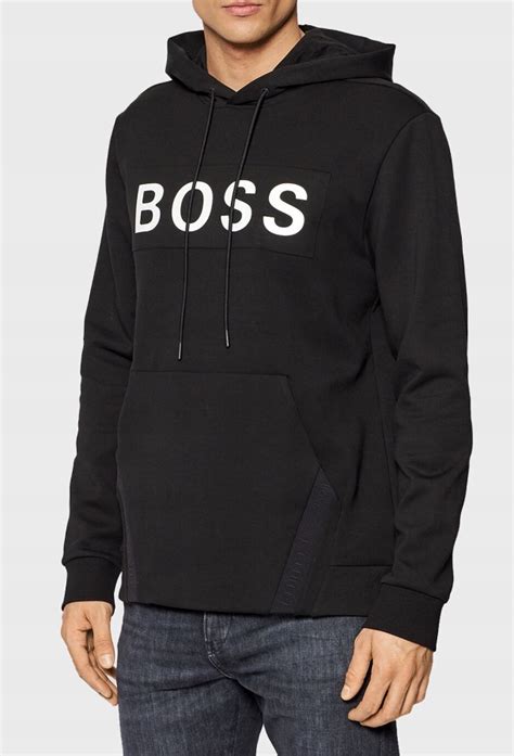 Hugo Boss Bluza Czarna M Ska Prosta Z Logo Xl Spf