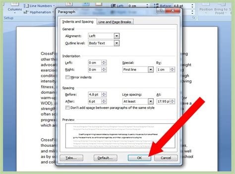 how to indent the first line of every paragraph in microsoft word