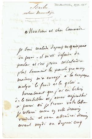 Eigenh Brief mit Unterschrift by Scribe Eugène französischer