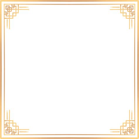 Fronteira De Padrão Chinês Dourado PNG Quadro Armação Borda Dourada