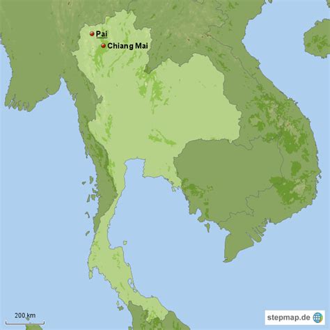StepMap Thailand Landkarte für Thailand
