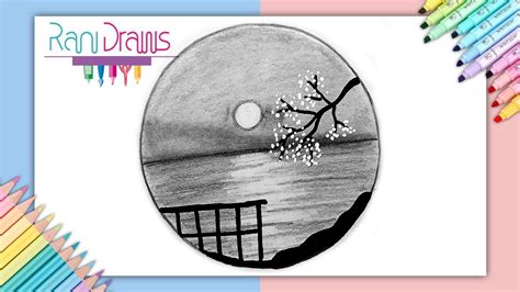 Cómo dibujar un PAISAJE en el LAGO con LÁPIZ ideas de dibujos fáciles