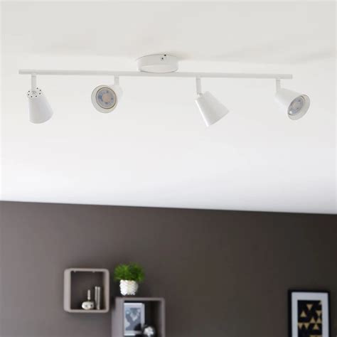 Rampe 4 spots led intégrée design métal blanc INSPIRE Chapo Leroy