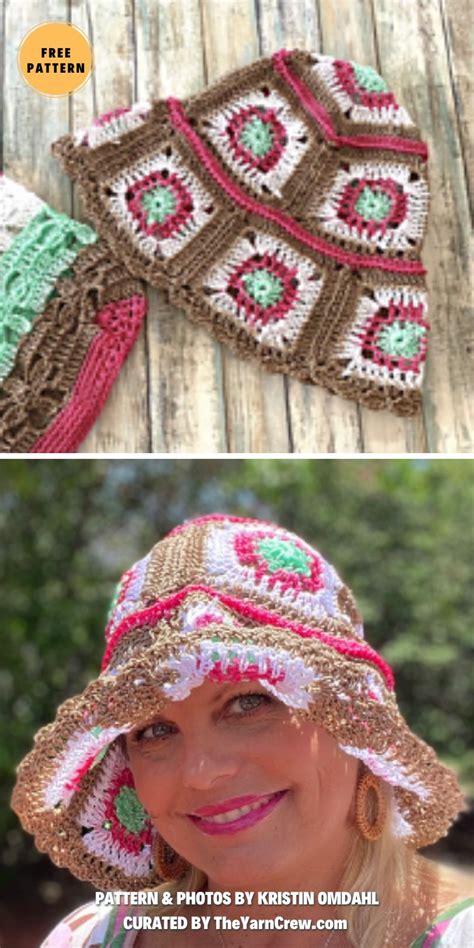 7 Crochet Granny Square Bucket Hat Patterns Crafting Happiness