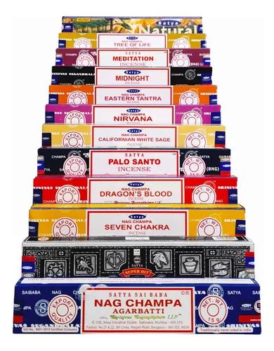 Kit Incenso Nag Champa Diversos 12 Cx Melhores Aromas Satya Frete grátis
