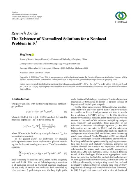 pdf the existence of normalized solutions for a nonlocal problem in ℝ 3