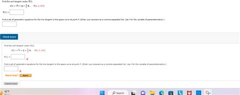 solved find the unit tangent vector t t r t t2i tj