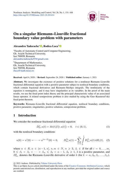 pdf on a singular riemann liouville fractional boundary value problem with parameters