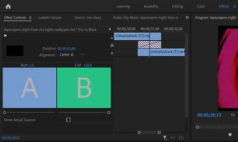 Wie man Übergänge in Adobe Premiere Pro hinzufügt