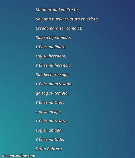 Cinco Mejores Poemas Sobre Mi Identidad En Cristo Poemas Online