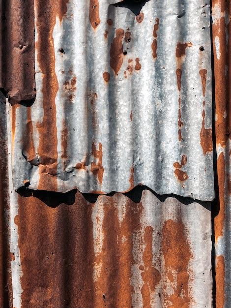 Parede De Chapa De Zinco Velha E Enferrujada Chapa De Metal De Estilo