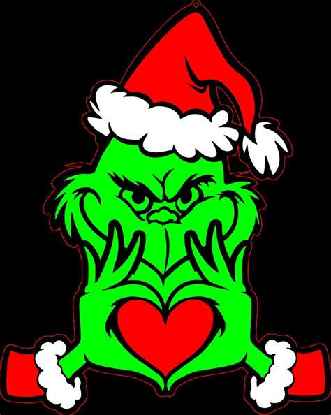 Grinch Cabeza Cara Manos Corazón SVG PNG Signo Adorno Etsy España