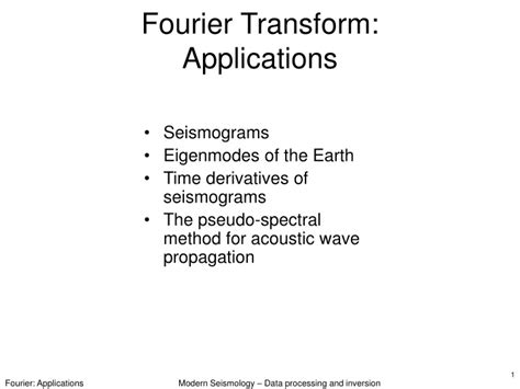 Ppt Fourier Transform Applications Powerpoint Presentation Free
