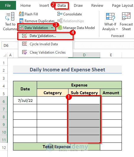 How To Create A Daily Expense Sheet Format In Excel 4 Easy Steps