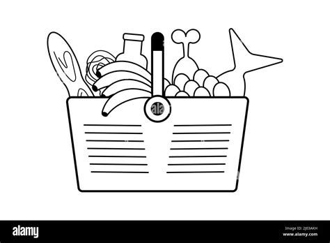 Icono De Cesta Completa De Comida Tiendas De Comestibles Ilustraci N