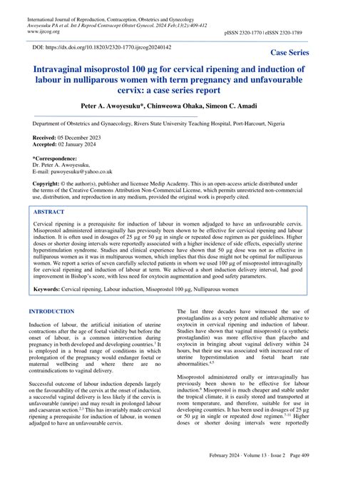 Pdf Intravaginal Misoprostol G For Cervical Ripening And